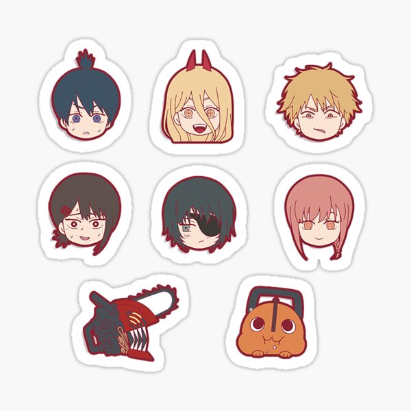 "Chainsaw Man Sticker Set" Sticker for Sale by Beastlykitty | Redbubble