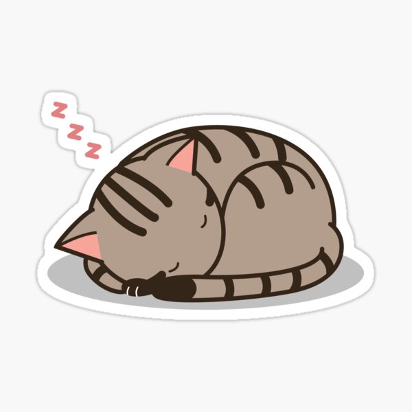 "Sleeping cat" Sticker by clgtart | Redbubble