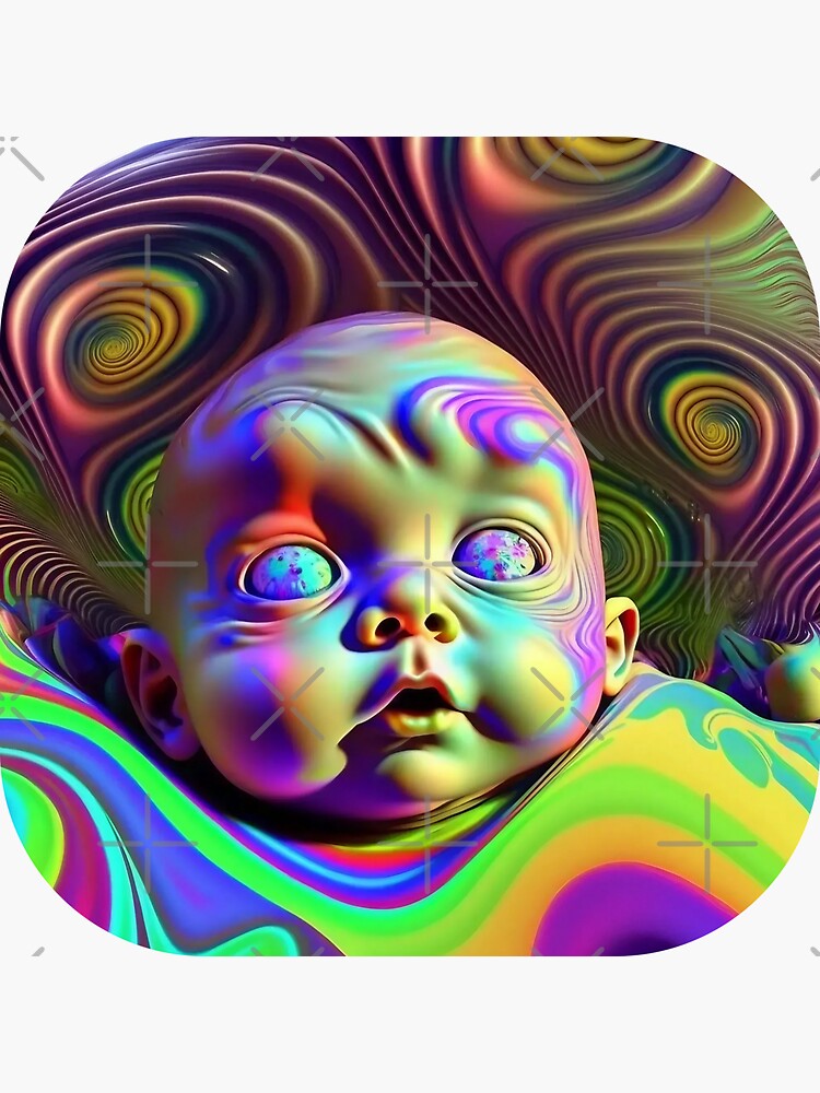 "Psychedelic Baby Abstract Trippy" Sticker for Sale by MythicPrompts ...