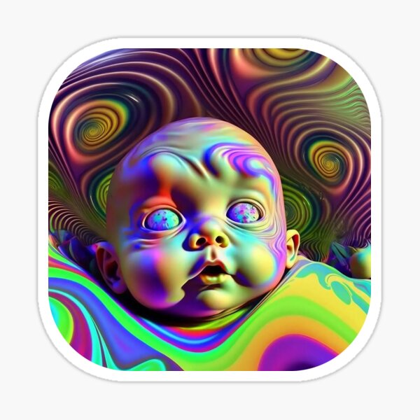 "Psychedelic Baby Abstract Trippy" Sticker for Sale by MythicPrompts ...