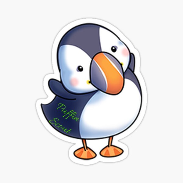 "Troop 907 puffin scout" Sticker for Sale by Pandapupinbootz | Redbubble
