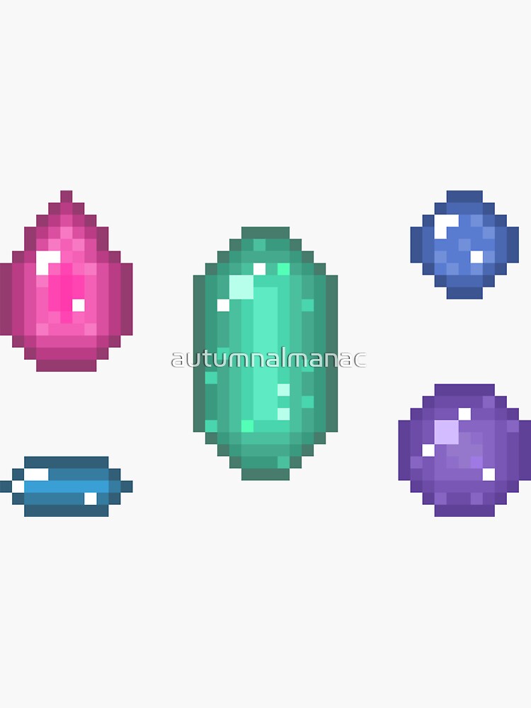"pixel jewels" Sticker for Sale by autumnalmanac | Redbubble