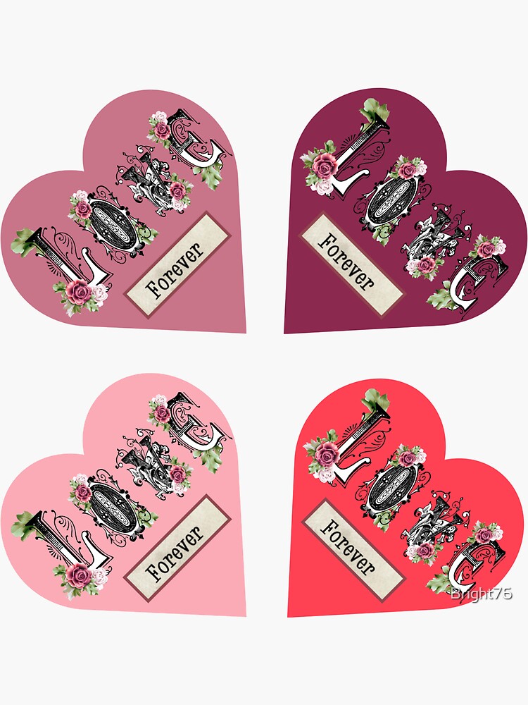 "Love Forever Vintage Grunge Heart The Collection" Sticker for Sale by ...