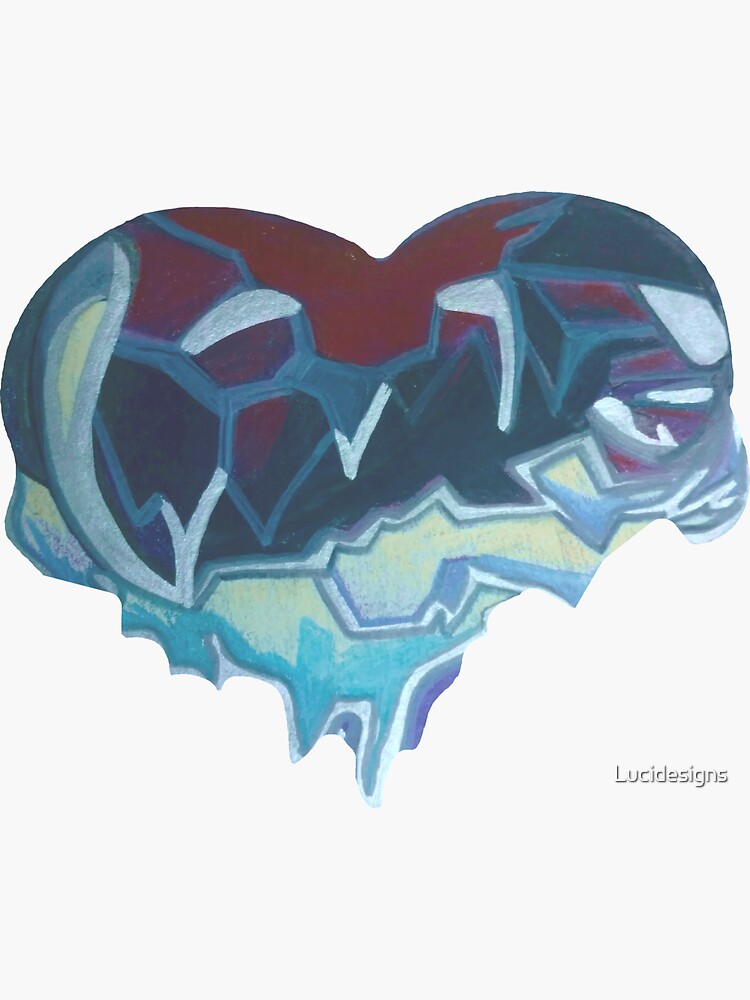 "Frozen Heart - Dark Moody Colors - Slightly Transparent" Sticker for ...