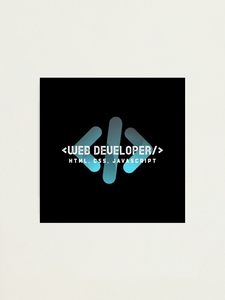Web Developer Typography Html Css Javascript Sky Blue Crayola Photographic Print For