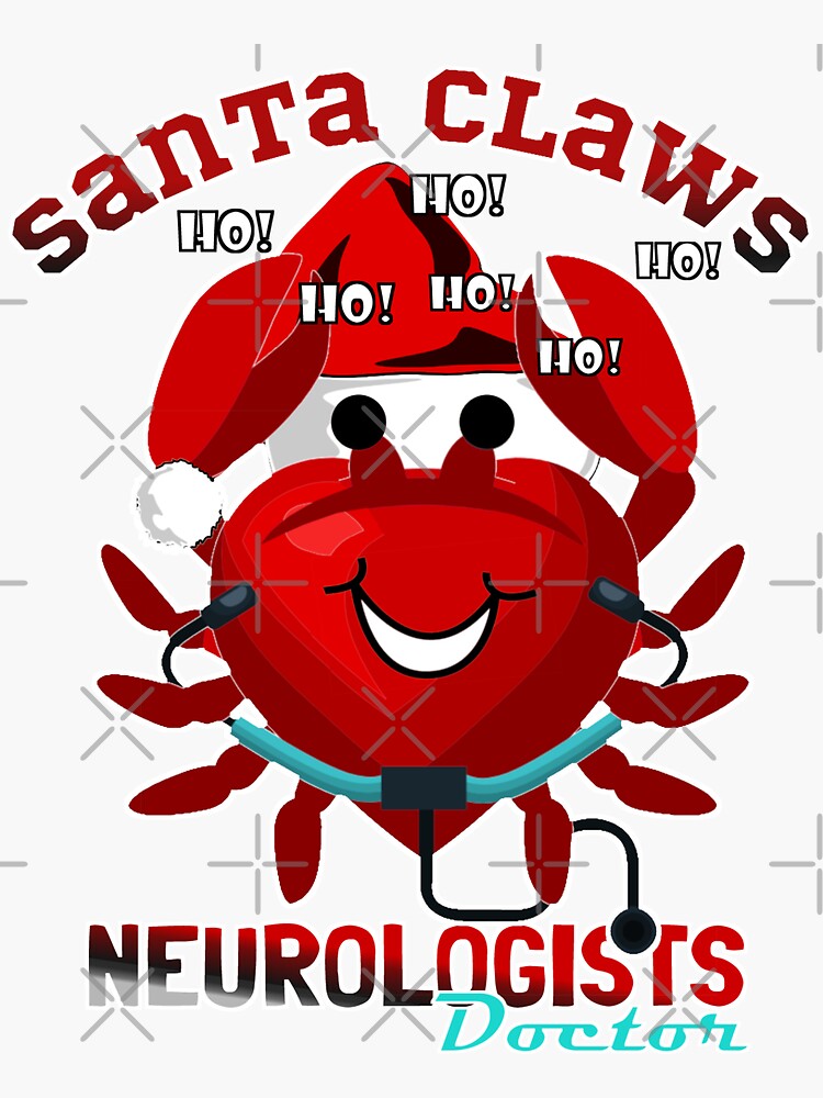 "SANTA CLAWS Neurologists DOCTOR CRAB" Sticker for Sale by ...