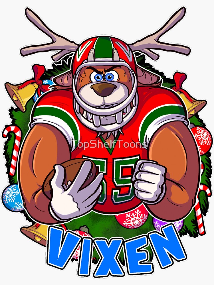 "Santa's Reindeer Football Player (Vixen)" Sticker for Sale by ...