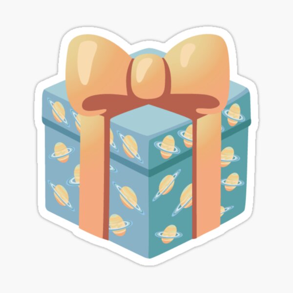 "Planet / Space Themed Gift Box Sticker" Sticker for Sale by ...