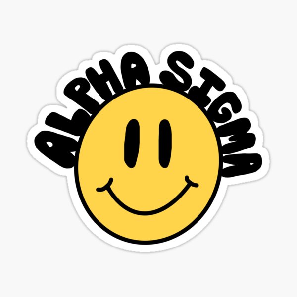 "Alpha Sigma Smiley" Sticker for Sale by tessabuk | Redbubble