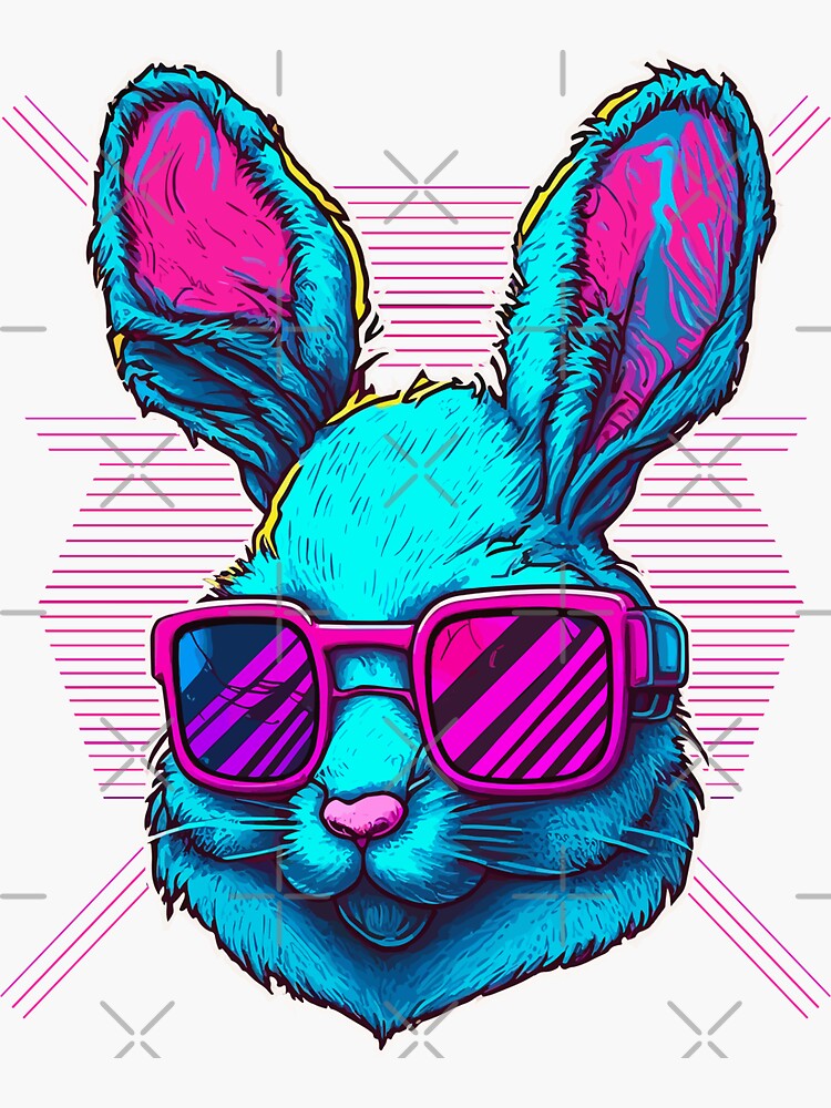"Synthwave Rabbit" Sticker for Sale by ChasmicArt | Redbubble