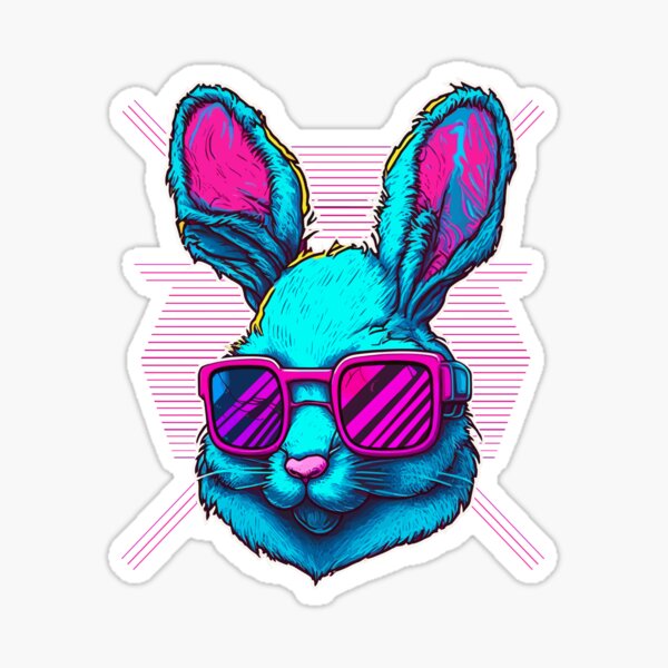 "Synthwave Rabbit" Sticker for Sale by ChasmicArt | Redbubble
