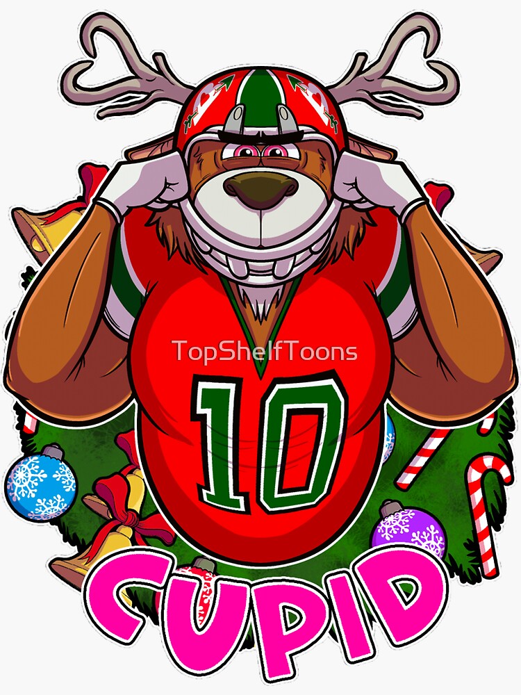 "Santa's Reindeer Football Player (Cupid)" Sticker for Sale by ...