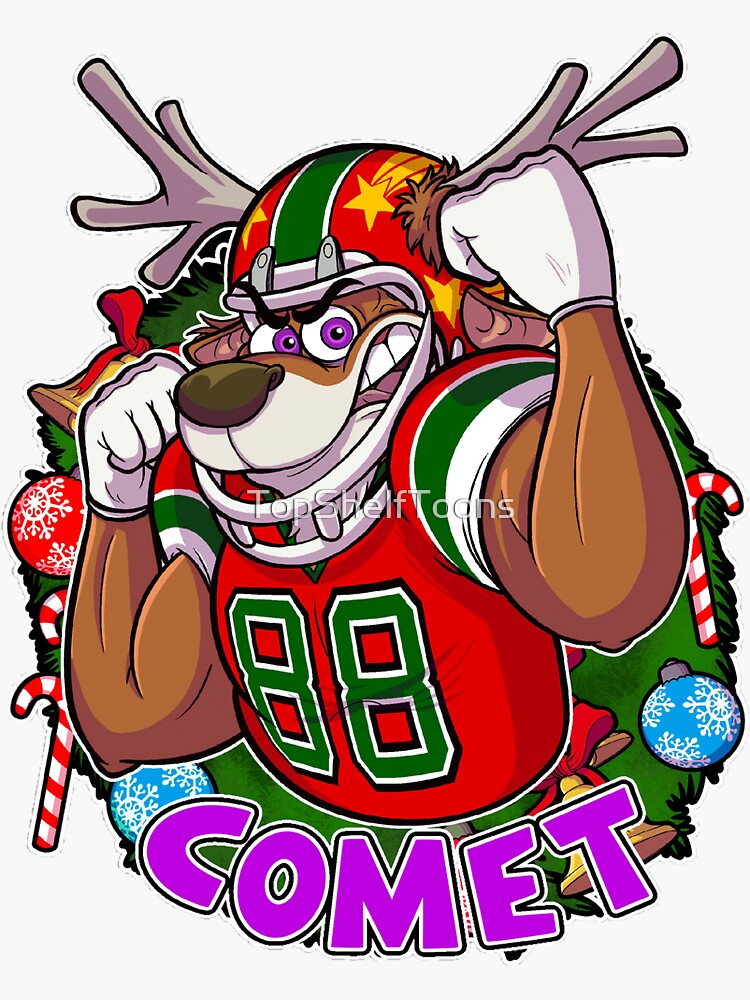 "Santa's Reindeer Football Player (Comet)" Sticker for Sale by ...