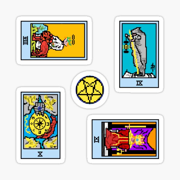 "Pixel Waite Tarot - 70th Sticker Pack and Magnets" Sticker for Sale by ...