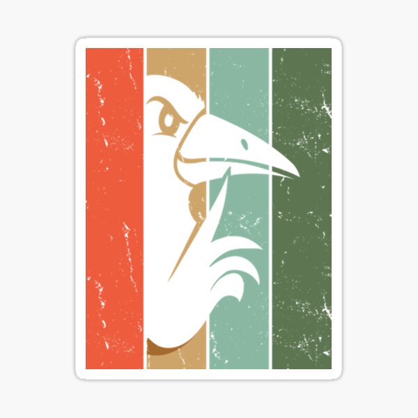 "Raven T-ShirtFunny Raven Retro Aesthetic Vintage Black Crow" Sticker ...