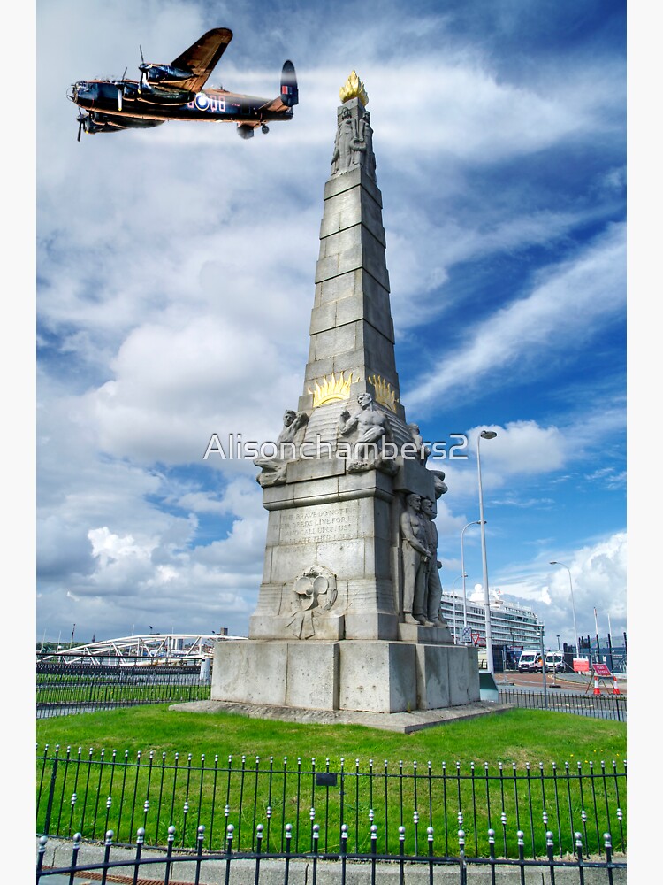 "Liverpool War Memorial & Lancaster Bomber" Sticker for Sale by ...