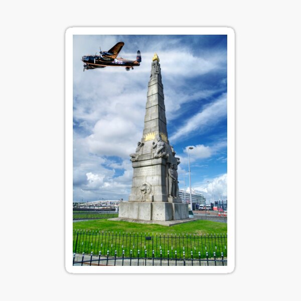 "Liverpool War Memorial & Lancaster Bomber" Sticker for Sale by ...