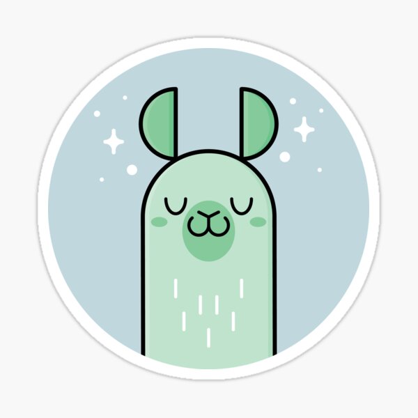 "Happy Green Llama" Sticker for Sale by MeggieNic | Redbubble