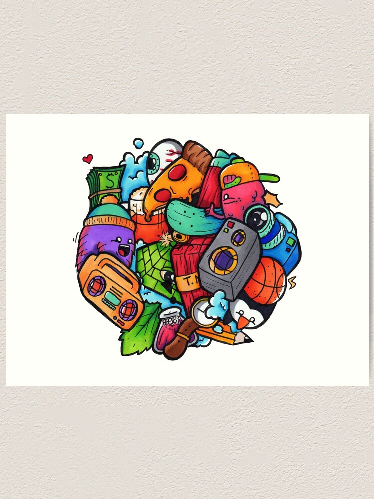 "Doodle Fun - Shrimpy Draws" Art Print for Sale by EadanShamir | Redbubble