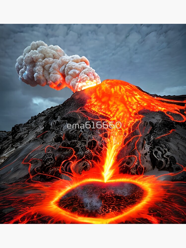 "A large eruption in a volcano" Sticker for Sale by ema616660 | Redbubble