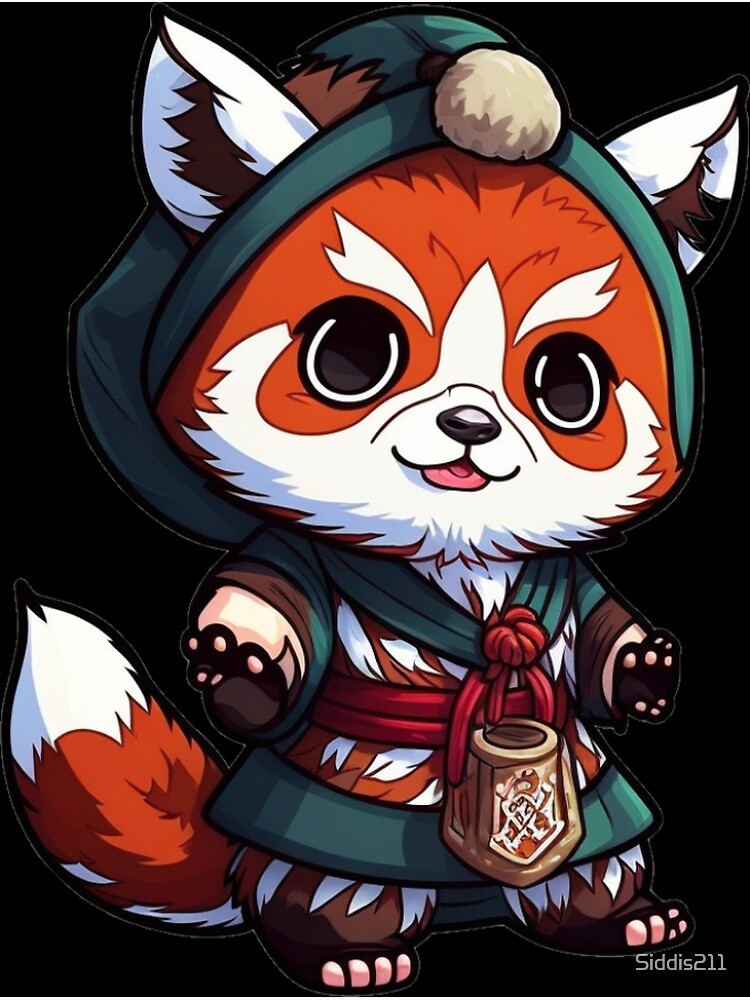 "Chibi Red Panda D&D Druid class | DnD animal classes collection ...