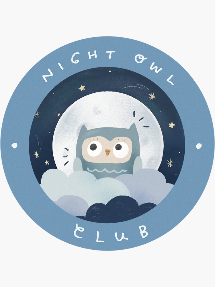 "Night Owl Club" Sticker for Sale by bydeepabbyss | Redbubble