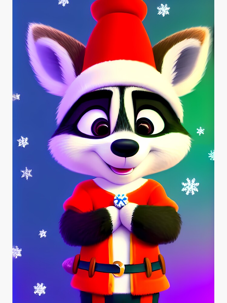 "The Christmas Racoon - Justine" Sticker for Sale by LuliandFriends ...