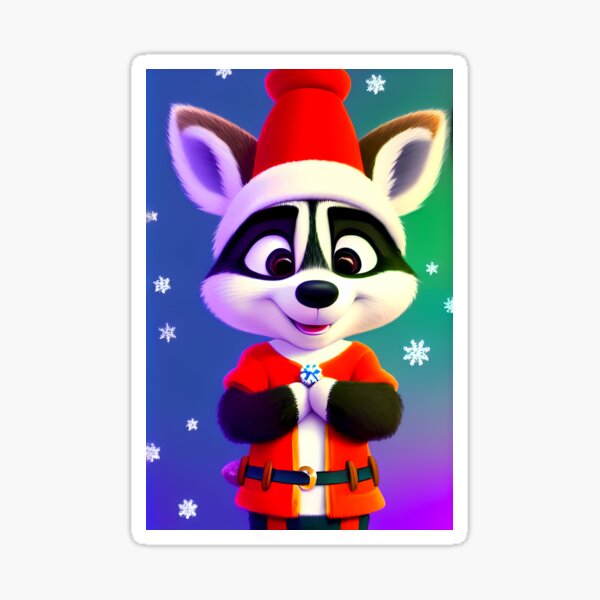 "The Christmas Racoon - Justine" Sticker for Sale by LuliandFriends ...