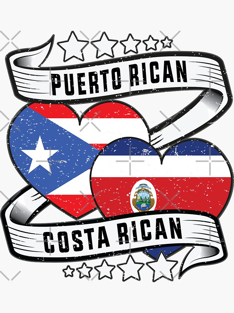 "Costa rican Puerto rican flag shirt Half Puerto rican and Half Costa ...