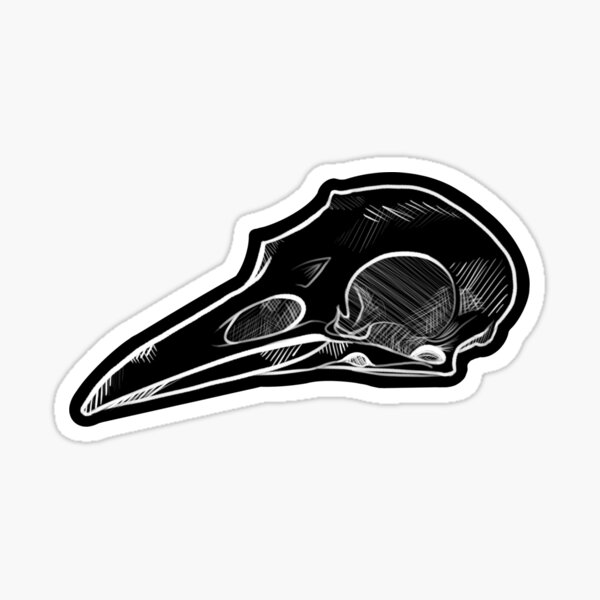 "crow skull - black background " Sticker for Sale by kerbelshu | Redbubble