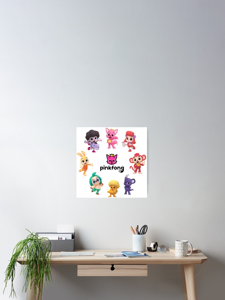 "Pink fong and Friends " Poster for Sale by Color-Toonix | Redbubble