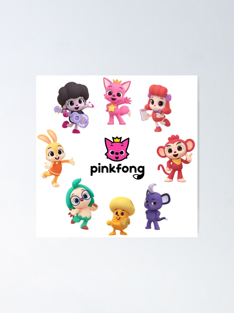 "Pink fong and Friends " Poster for Sale by Color-Toonix | Redbubble