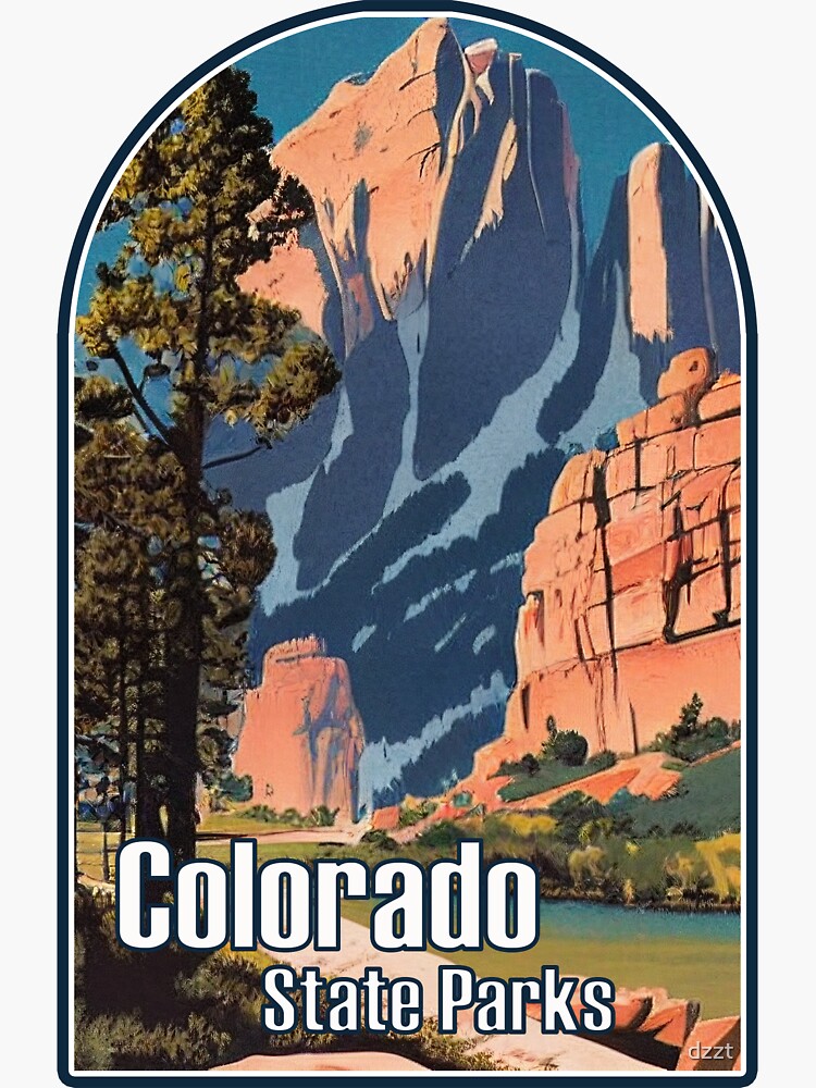 "Colorado State Parks Illustration" Sticker for Sale by dzzt | Redbubble