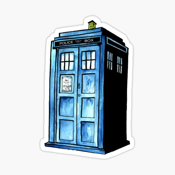 "Blue Police Phone Box" Sticker for Sale by RiverbyNight | Redbubble