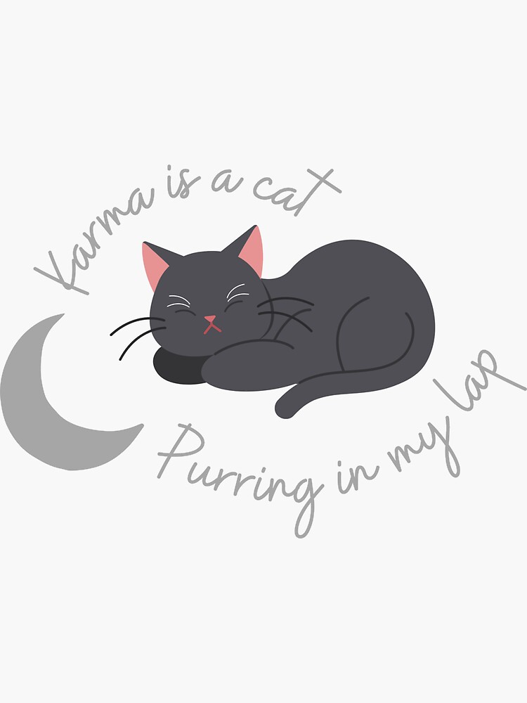 "Karma is a cat purring in my lap - cute sleeping black cat and moon ...