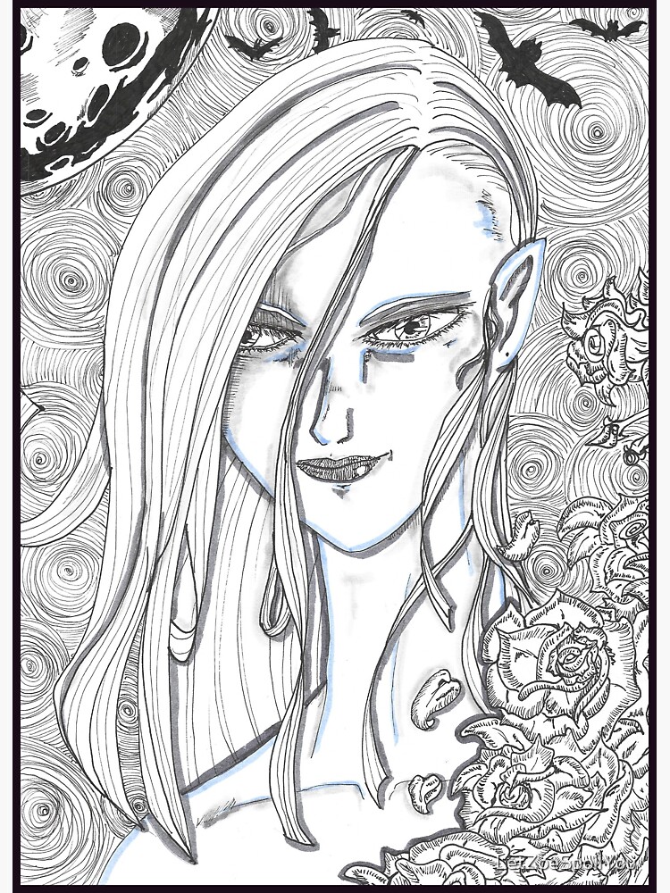 "Vampire Moon - Yue-Ren" Sticker for Sale by LetZoeSpoilYou | Redbubble