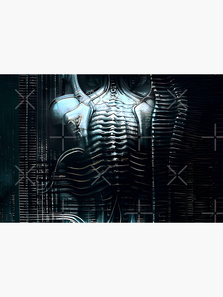 Steampunk Back HR Giger Bath Mat