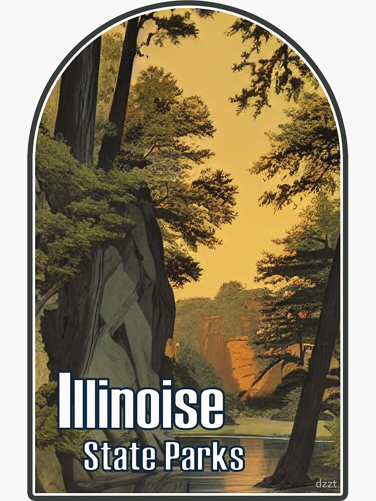 "Illinoise State Parks Illustration" Sticker for Sale by dzzt | Redbubble