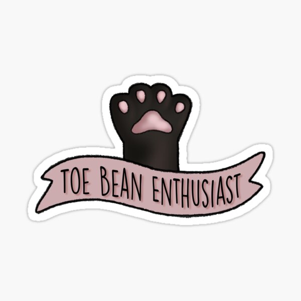 "Toe Bean Enthusiast Black With Pink Pea Toes" Sticker for Sale by ...