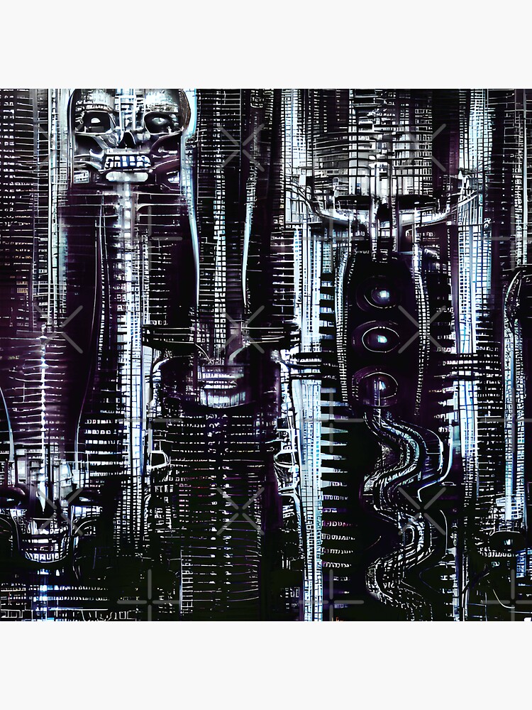 "HR Giger Steampunk Pattern" Sticker for Sale by ep-pandality | Redbubble