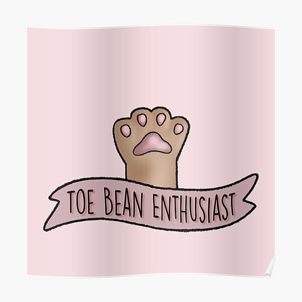 "Toe Bean Enthusiast Cream With Pink Pea Toes" Poster for Sale by ...