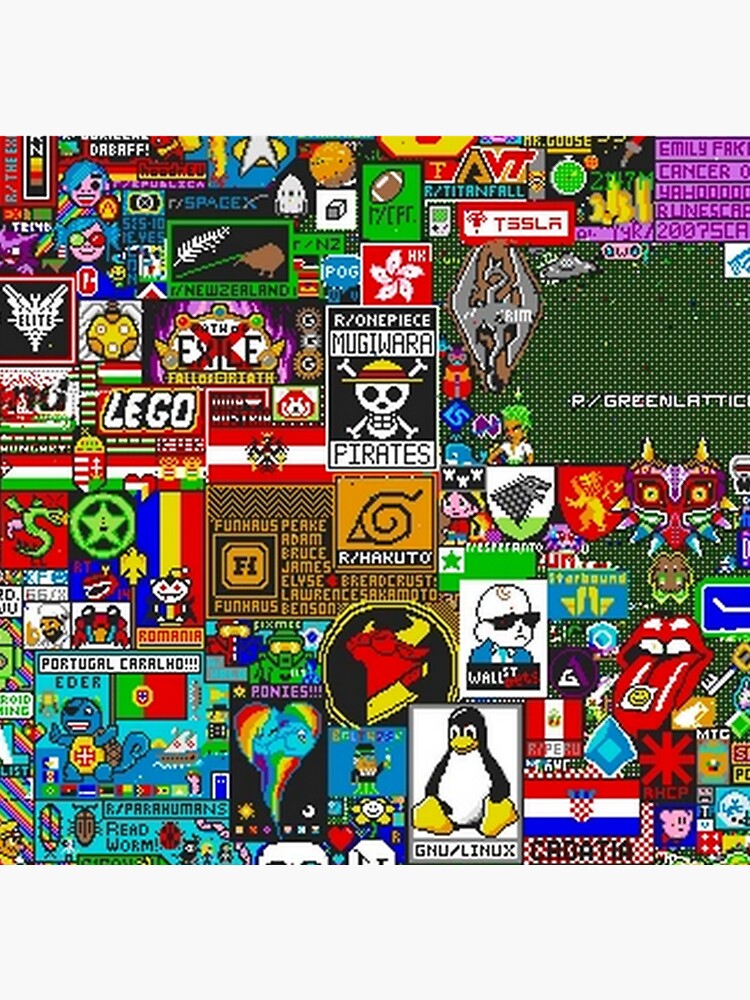 "r place final image " Sticker for Sale by ColorGirlz | Redbubble