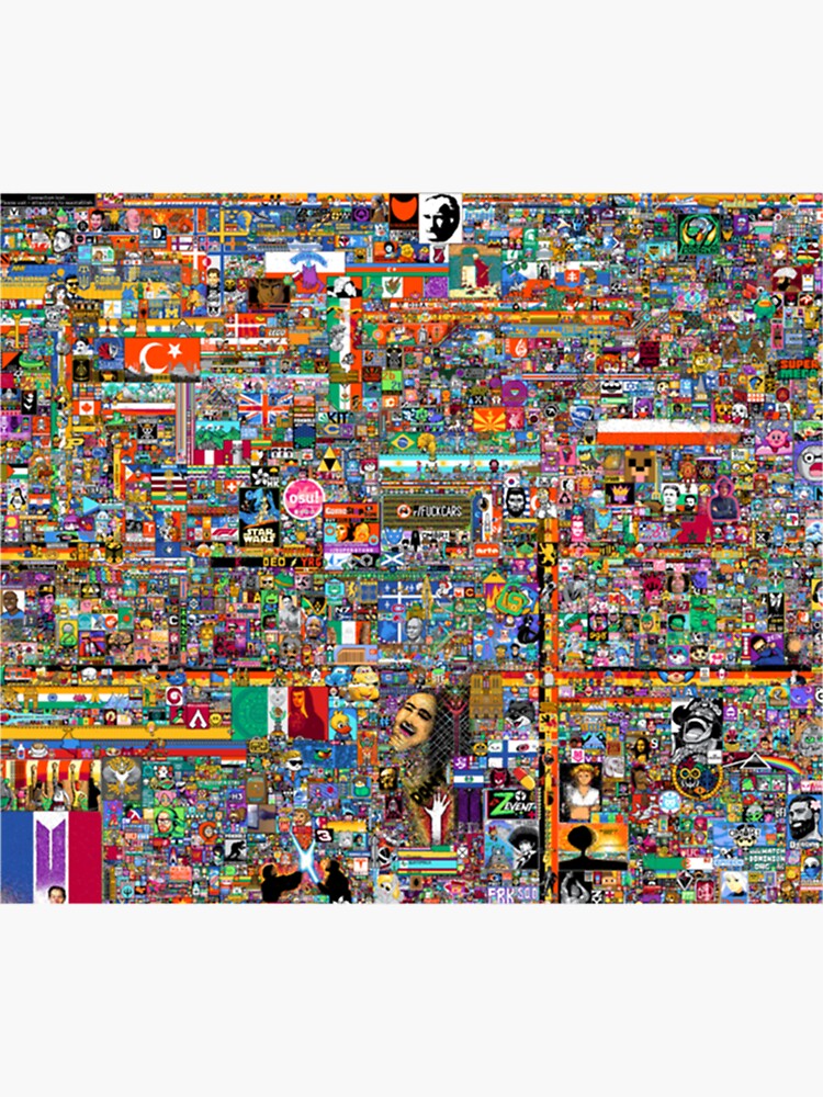 "R Place Pixel Art " Sticker for Sale by ColorGirlz | Redbubble