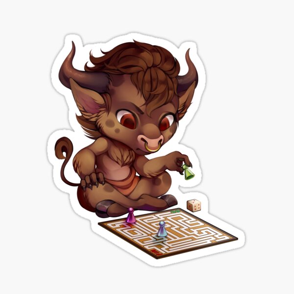 "Chibi Minotaur" Sticker for Sale by Goldenharlequin | Redbubble