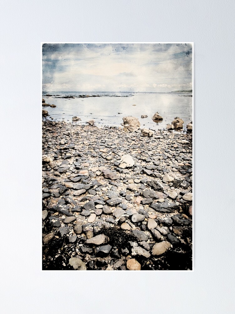 "Pebble Beach Scotland Watercolour" Poster for Sale by SofiaAlves ...