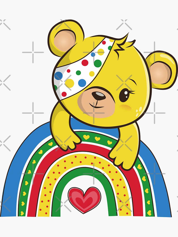 "Cute Pudsey Bear" Sticker for Sale by BeetleInABox | Redbubble