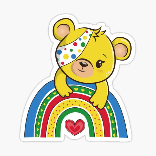 "Cute Pudsey Bear" Sticker for Sale by BeetleInABox | Redbubble