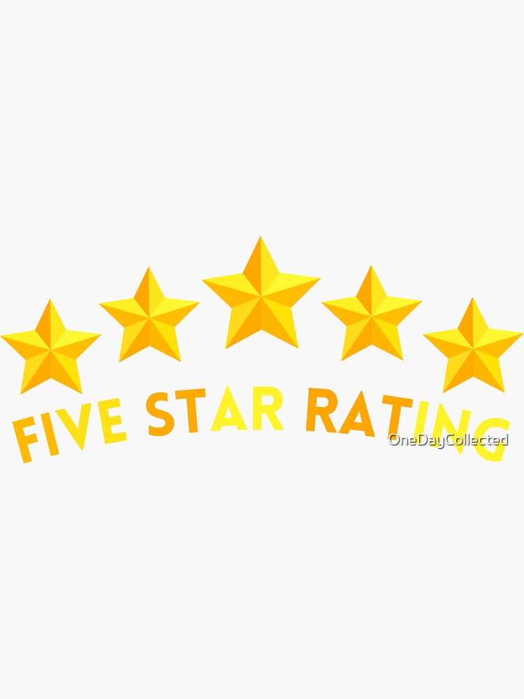 "Five Star Rating" Sticker for Sale by OneDayCollected | Redbubble