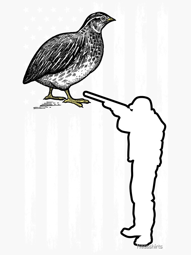 "Patriot Quail Hunter American Flag A Bobwhite Quail Hunting" Sticker ...
