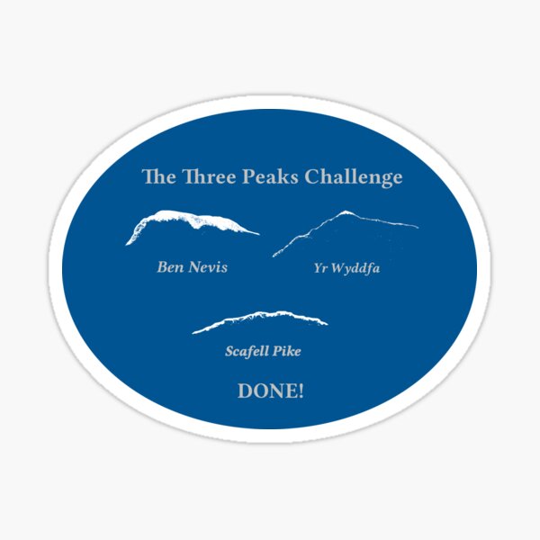 "Three Peaks Challenge Done" Sticker for Sale by DavidRMurphy | Redbubble